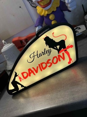 Harley Style Gas Tank LED Light USB Powered Motorcycle Sign Lamp Garage ...