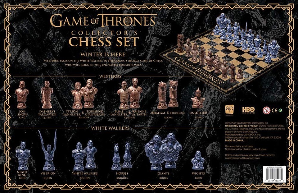 Game of Thrones Chess Set – 32 Resin Pieces, Iron Throne Board ...