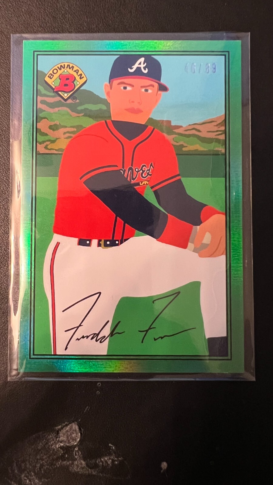 2021 Bowman x Keith Shore FREDDIE FREEMAN #05 GREEN /89 Atlanta Braves ...