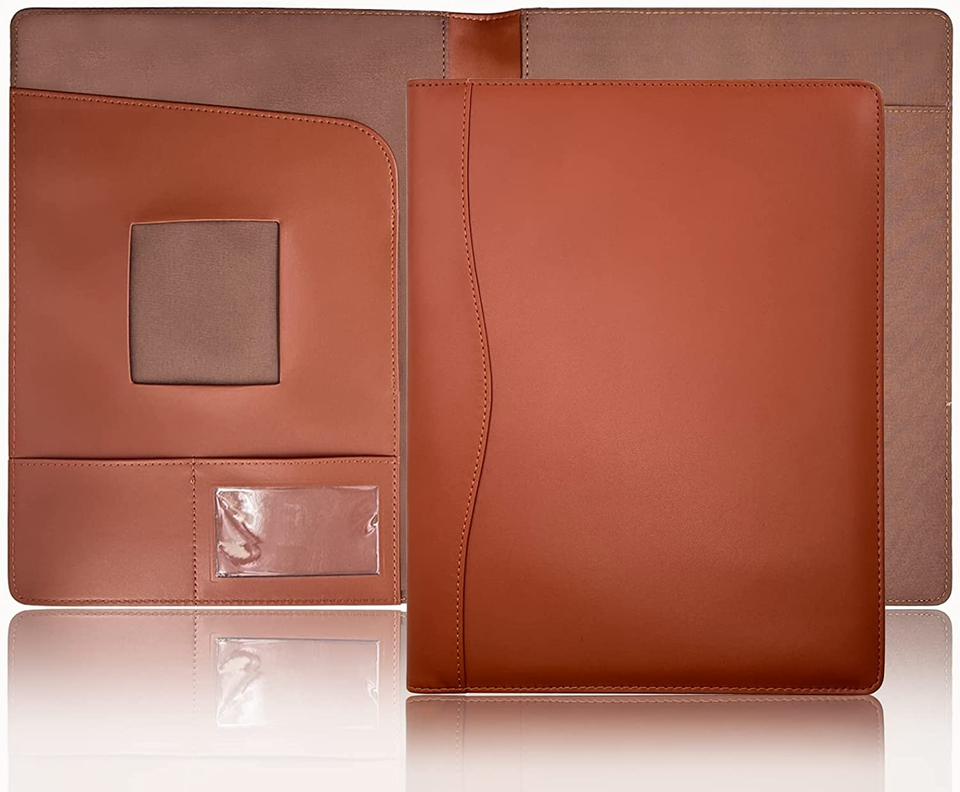 (Brown) Leather Portfolio Folder Padfolio Business Padfolio Organizer ...