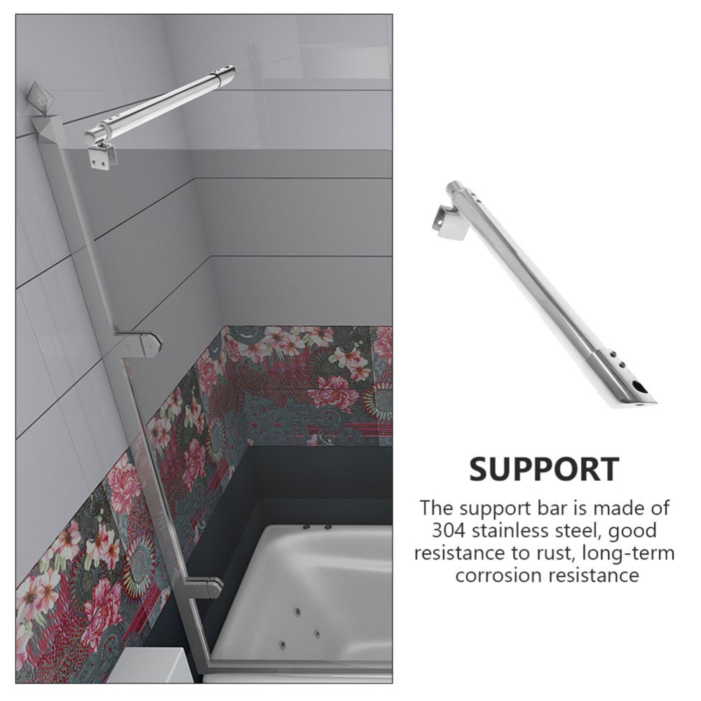 Glass Door Pull Rod 304 Stainless Steel Bathtub Shower Panel Holder Bar ...