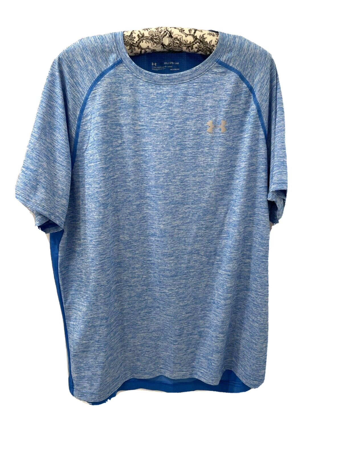 Under Armour Heat Gear Work Out Shirt Mens Size 2X Blue Silver Short ...