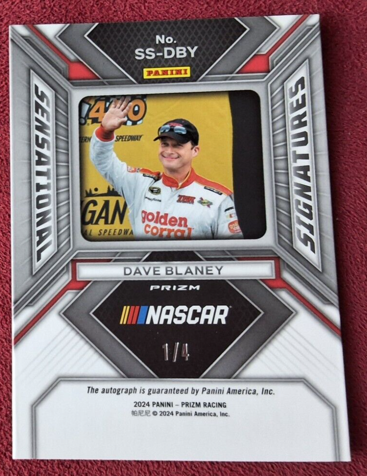 2024 PANINI PRIZM NASCAR RACING FOTL BLUE SHIMMER AUTOGRAPH DAVE BLANEY ...