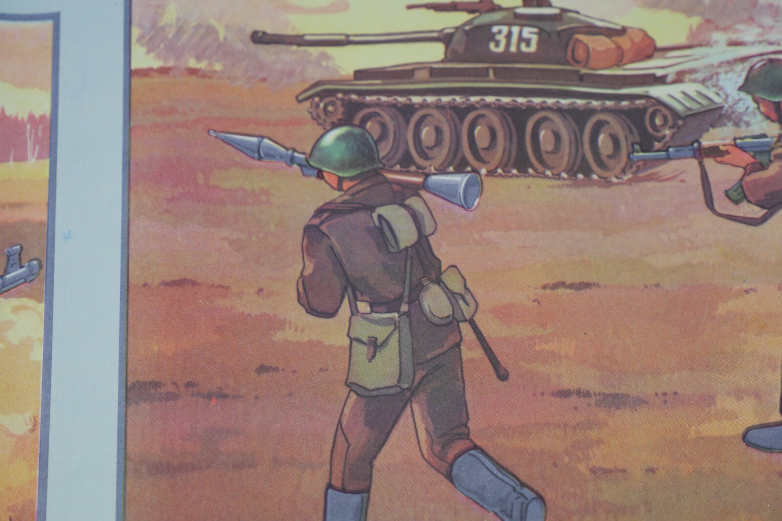 Authentic Soviet Russian Poster Ground Warfare Infantry Attacking AKM ...