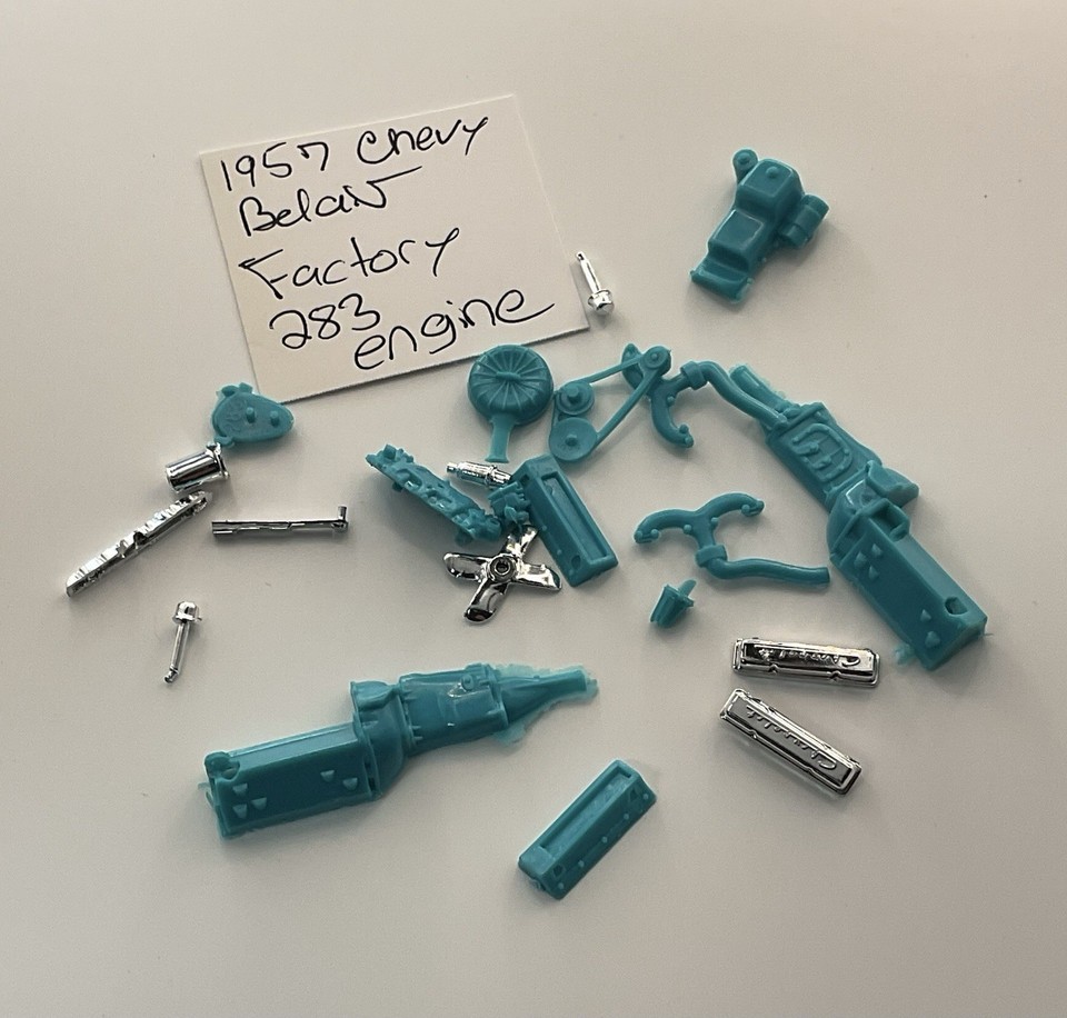AMT 1957 Chevy Bel Air 1/25 Scale Factory 283 V8 Engine Complete Parts ...