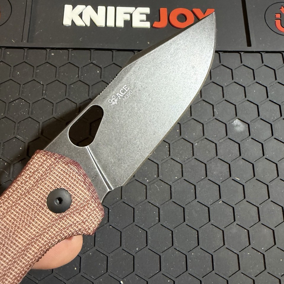 GiantMouse Vox Anso ACE Grand Red Micarta Folder Knife M390 Blade Italy ...