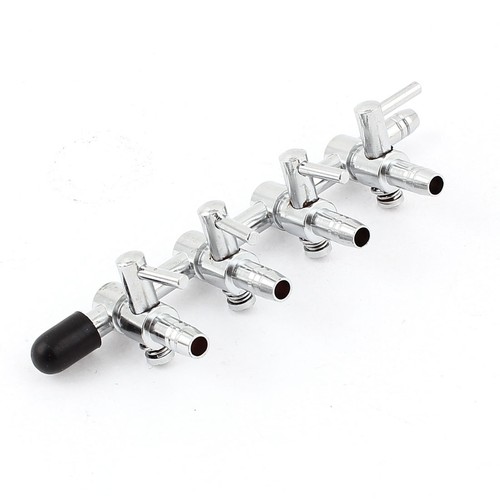 Aquarium 4 Way Inline Manifold Air Flow Pump Tubing Splitter Lever ...