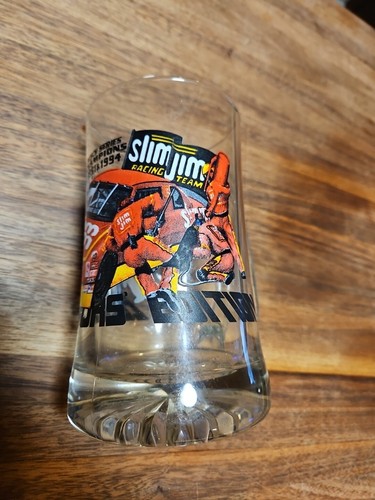 Vintage Slim Jim Glass Mug 1996 Collectors Edition NASCAR Racing Busch ...