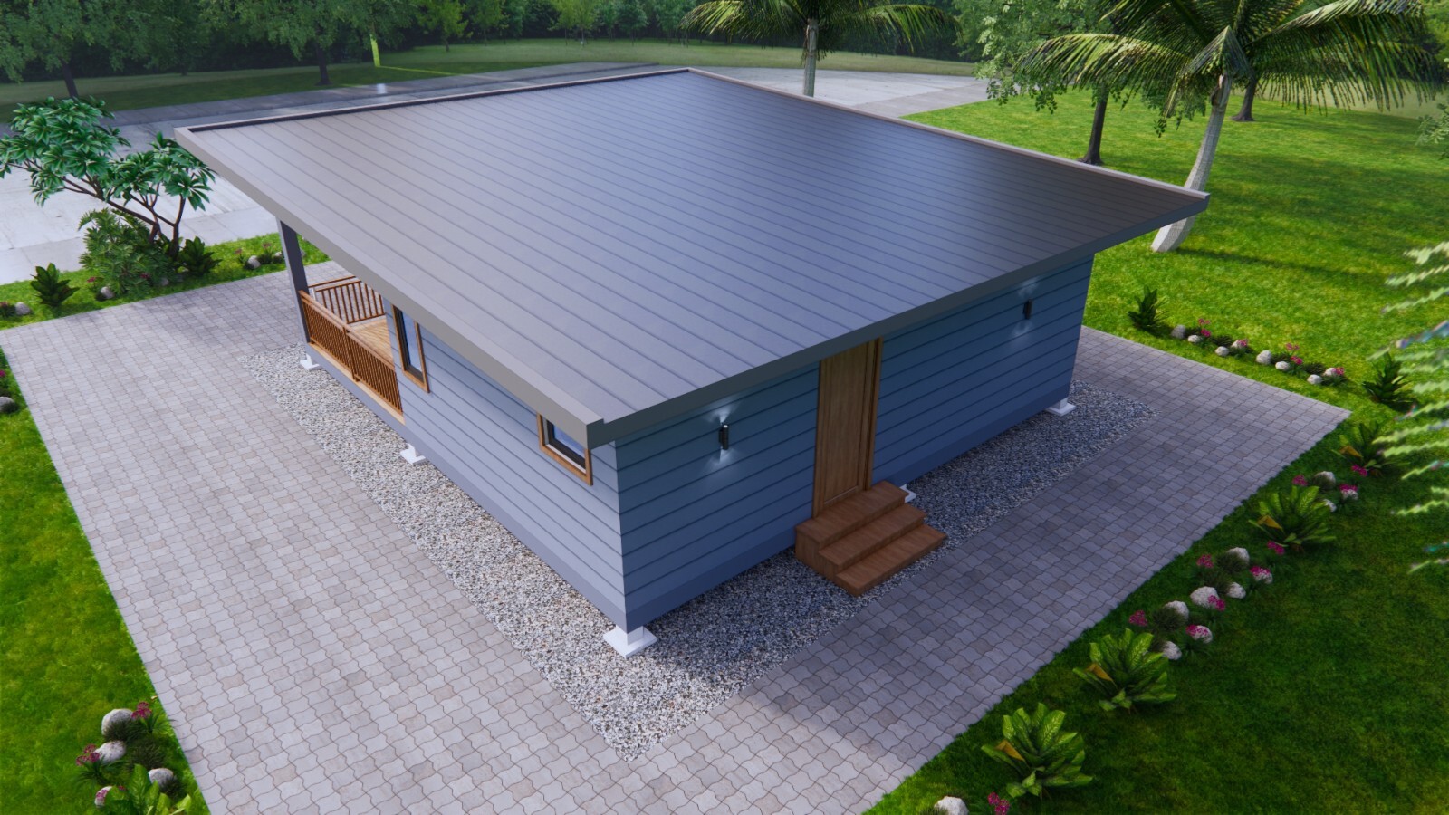 26x30 Feet Small House Plan 8x9 Meter 2 Beds 2 Bath Shed Roof PDF (A4 ...