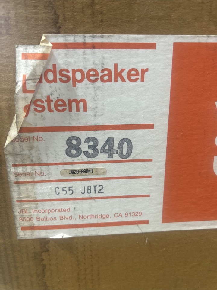 JBL 8340 Professional Cinema Surround Sound Speaker SN# J028-09041 ...