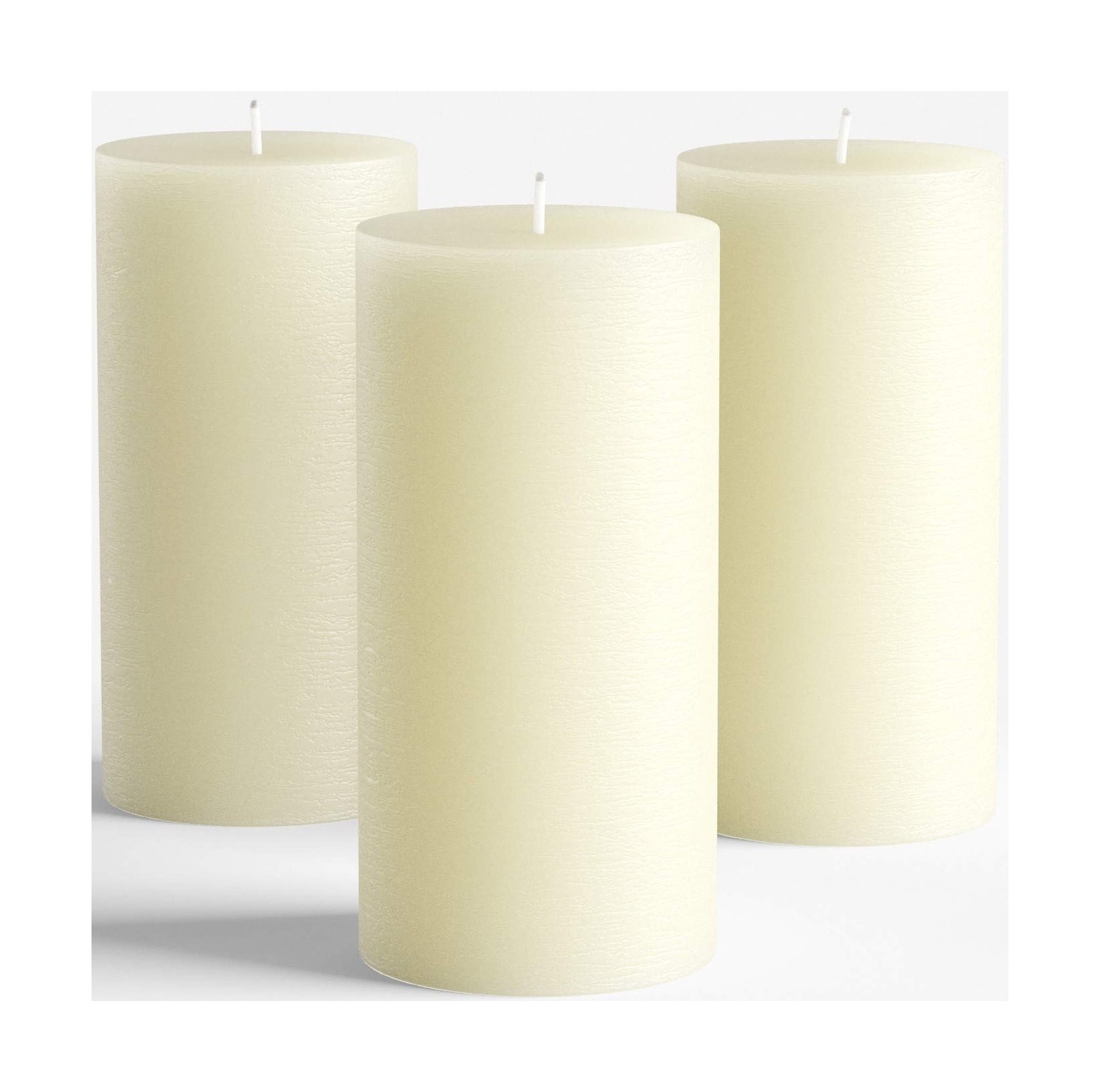 3 X 6 Inch Ivory Unscented Pillar Candles Set of Handpoured for for ...