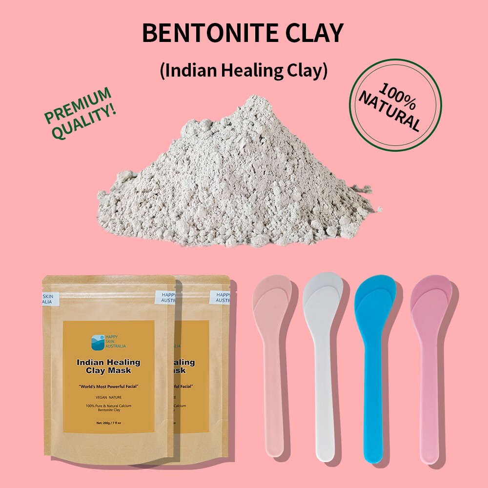 Bentonite Clay Facial Mask Healing Clay Acne Pores Cleansing Mask 2X ...