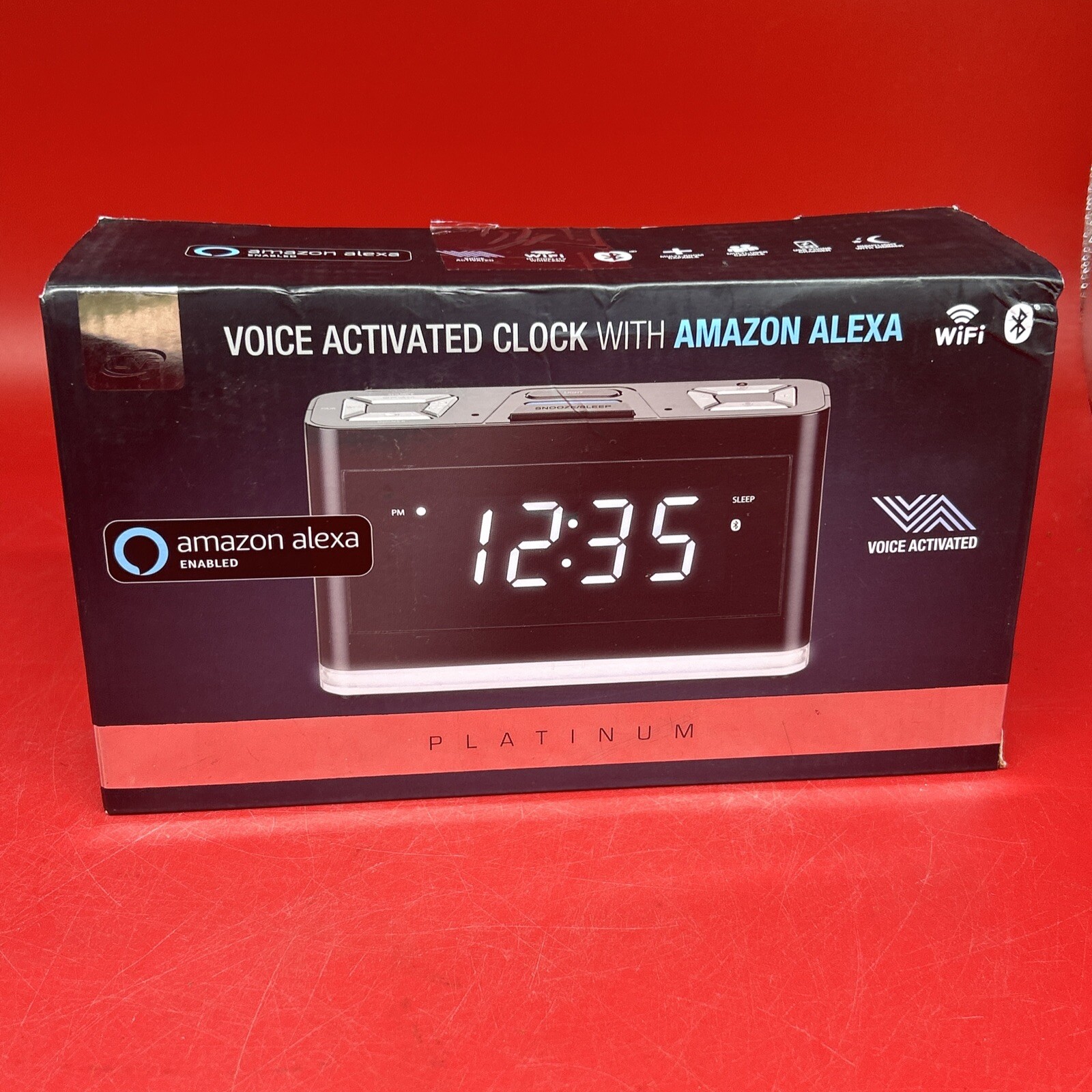 iLIVE Voice Activated Amazon Alexa Clock Platinum