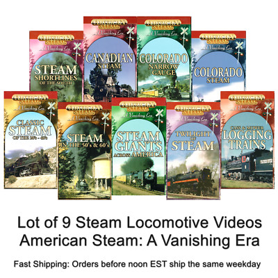 American Steam A Vanishing Era Collection of 9 VHS Videos : VG+ w/ Fast ...