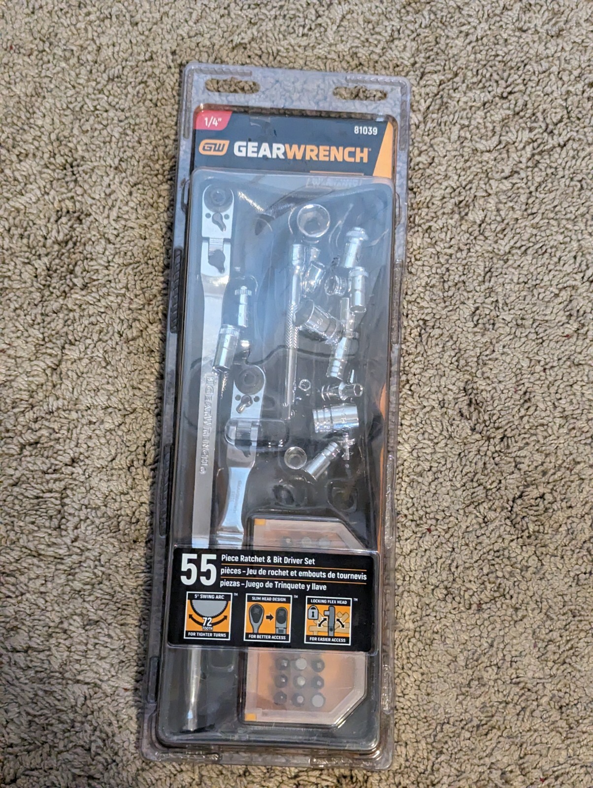 GW GearWrench 81039 Tool Set 1/4" 55 Piece Ratchet & Bit Driver Set ...