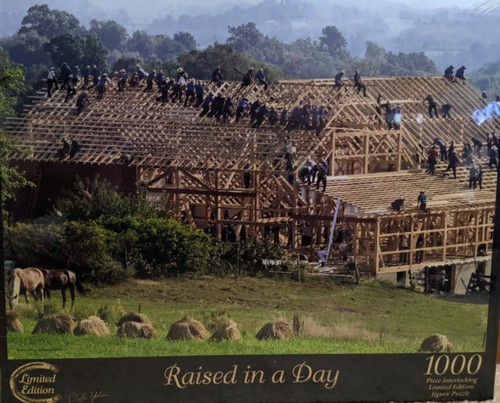 Amish Country Raised in a Day Doyle Yoder 1000 Piece Jigsaw Puzzle 20 ...