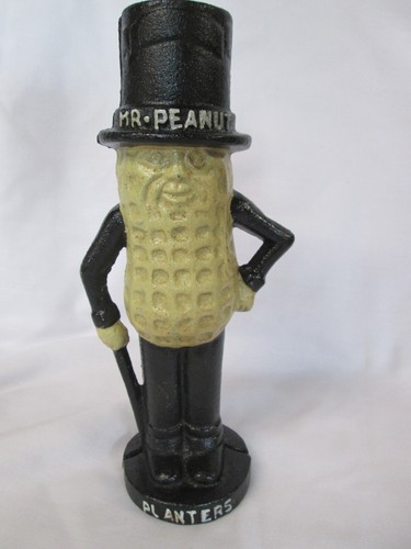 Mr. Peanut Planters Peanuts Nut Cast Iron Coin Bank 7 3/4" | eBay