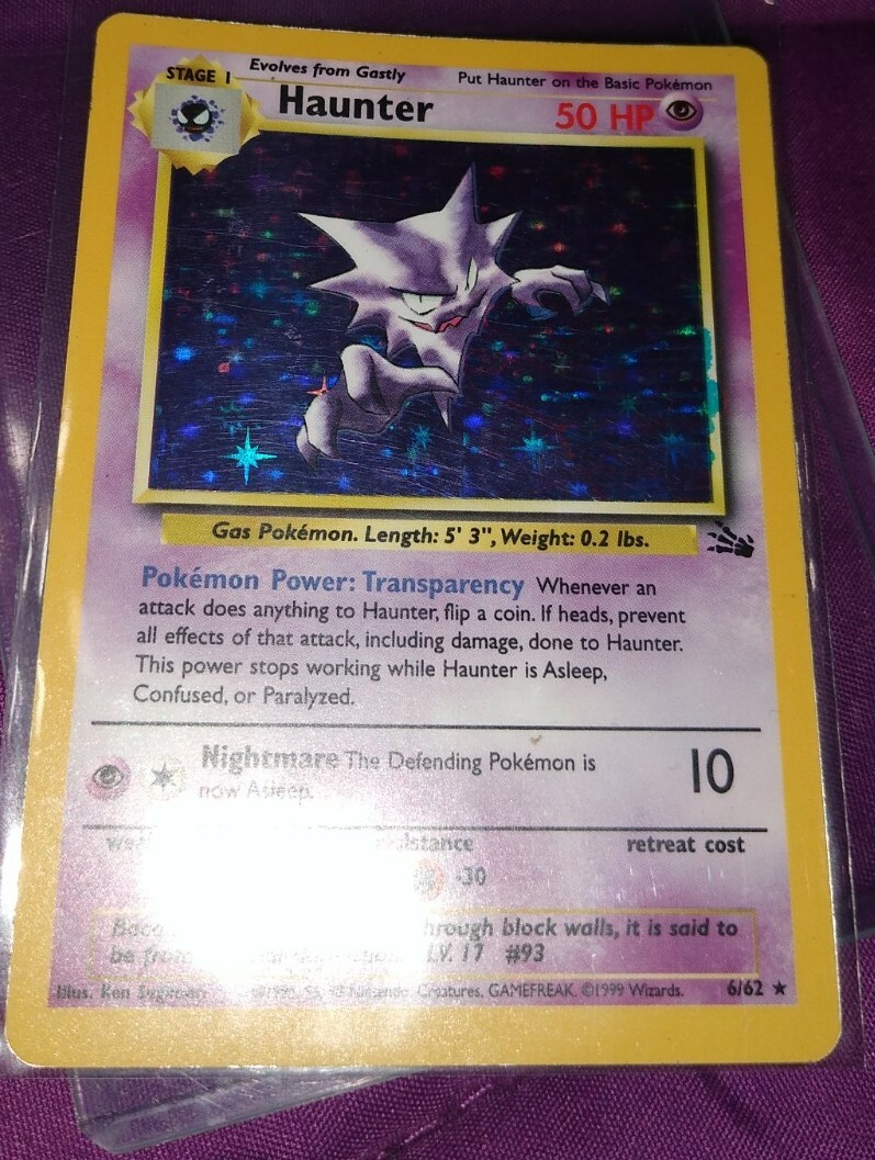 Haunter Fossil 6/62 Blue Stain Error Misprint Holo Pokemon Card | eBay