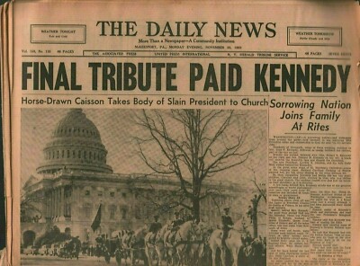 The Daily News November 25 1963 Final Tribute to John F Kennedy JFK ...