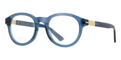 GUCCI GG1503O 003 Clear Blue Round PLASTIC EYEGLASSES FRAME 51-22-145 ...