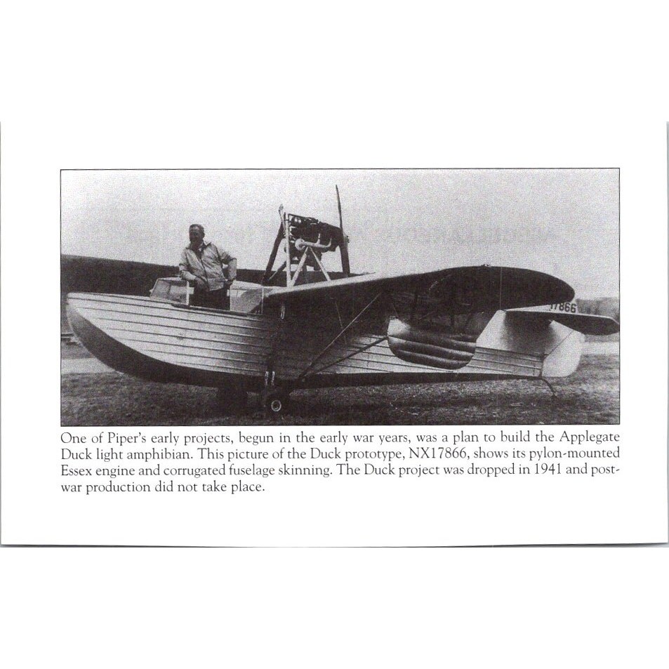 Duck Prototype NX17866 Pylon-Mounted Piper Aircraft Book Plate Print ...