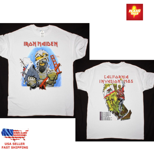New Apparel Iron Maiden California Invasion Tour T-Shirt Heavy Metal ...