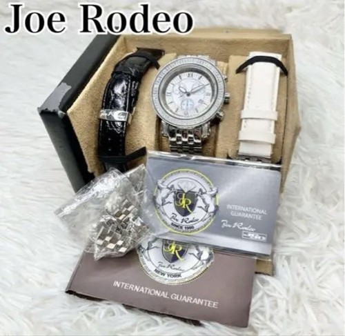 Joe Rodeo Tyler Men's Chronograph Watch Silver/Black Diamond Gear Box ...