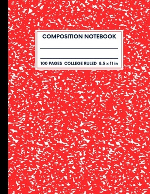 Marble Composition Notebook College Ruled Lined Paper Red and Black for ...