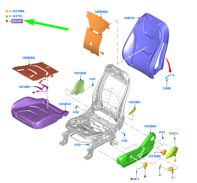 FORD GALAXY MK3 CD390 Front Seat Track Control Lever Knob 1890840 NEW ...