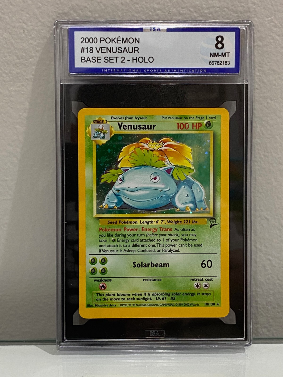2000 Pokémon Base Set 2 Venusaur 18/130 Holo ISA 8 NM | eBay