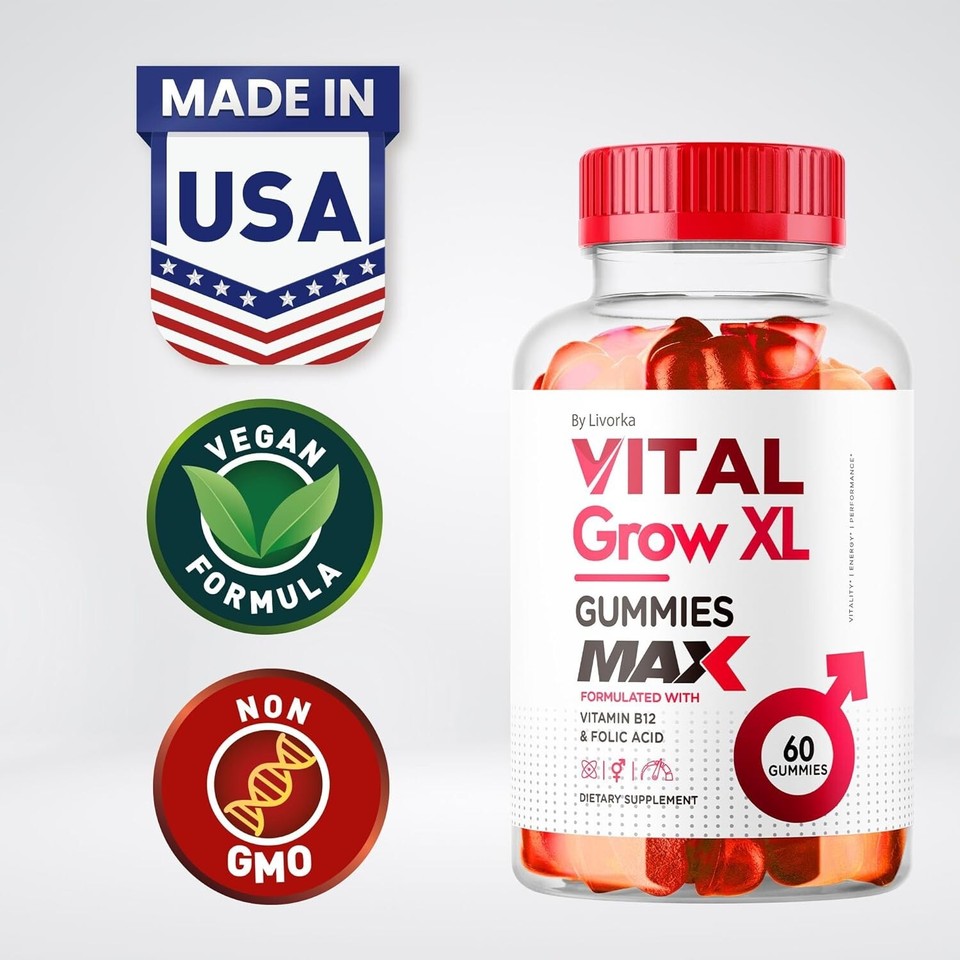 Vital Grow XL Male Gummies, Men Performance Gummy 1050MG Advanced ...