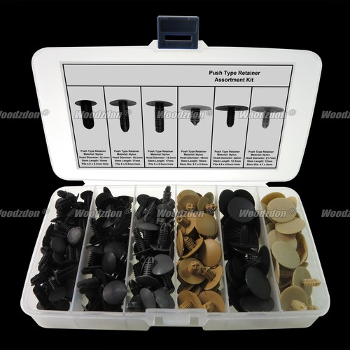 227 Auto Body Clips Plastic Fastener Bumper Fender Push Type Retainer ...