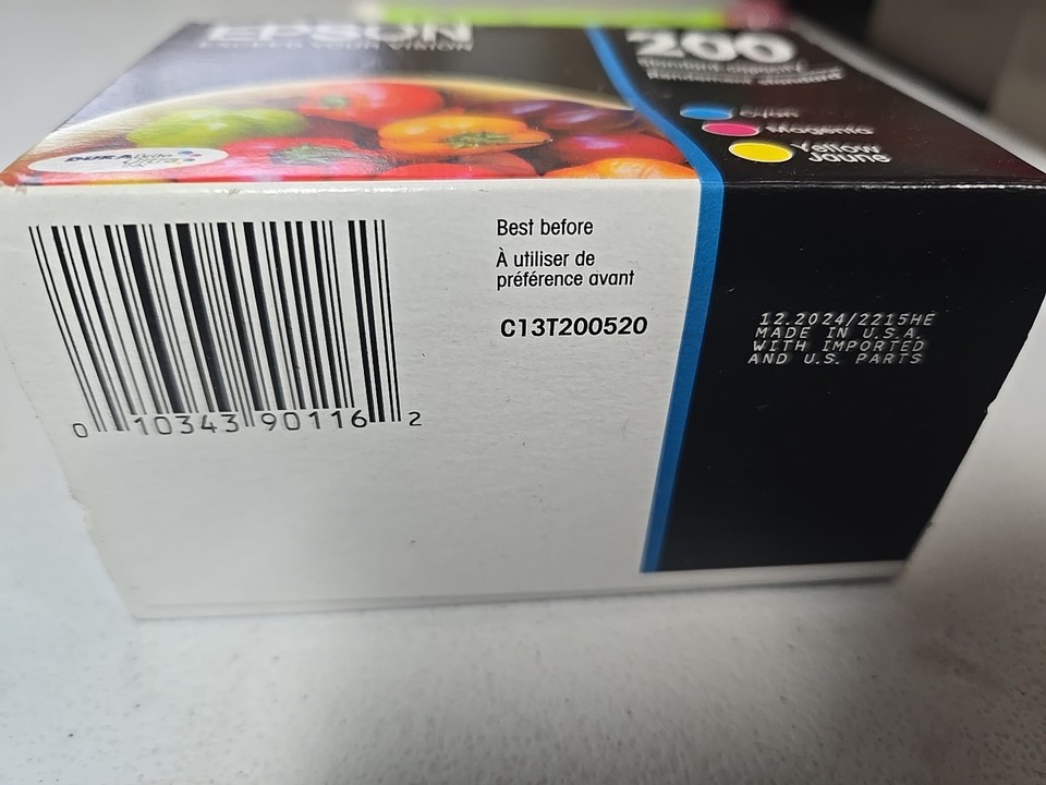 Epson 200 3pk Combo Ink Cartridges Cyan, Magenta, Yellow, Exp: 12/24 ...