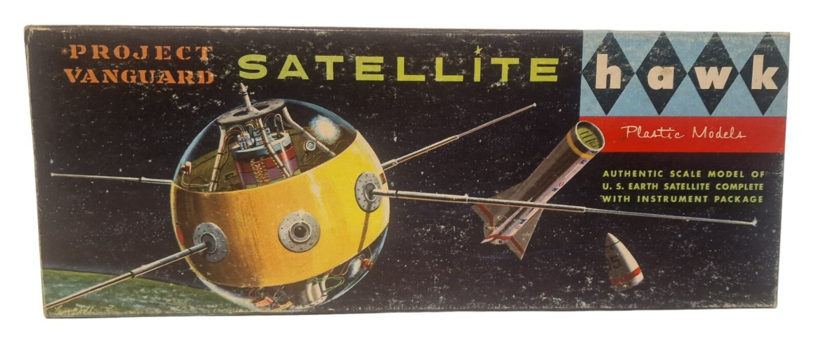 SPACE : PROJECT VANGUARD SATELLITE 1958 MODEL KIT MADE BY HAWK IN 1958 ...
