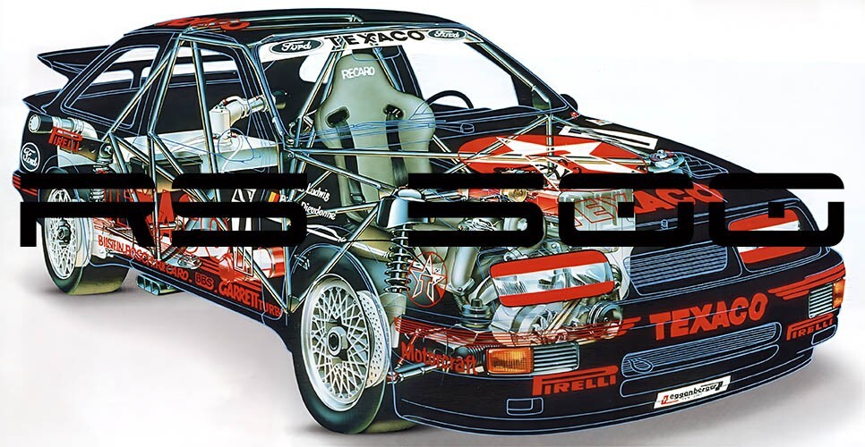 FORD SIERRA TEXACO RS 500 COSWORTH CUTAWAY RALLY RACING CAR POSTER ...
