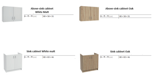 Kitchen Set, Complete Kitchen Set, 5piece Set White High Gloss/Oak ...