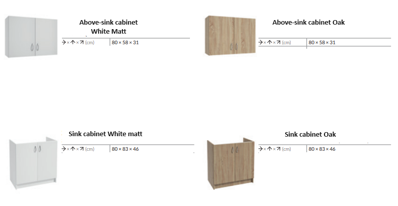 Kitchen Set, Complete Kitchen Set, 5piece Set White High Gloss/Oak ...