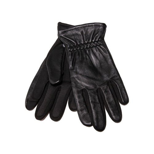 TouchPoint Men Leather Gathered Wrist Gloves Black Size S 0071 | eBay