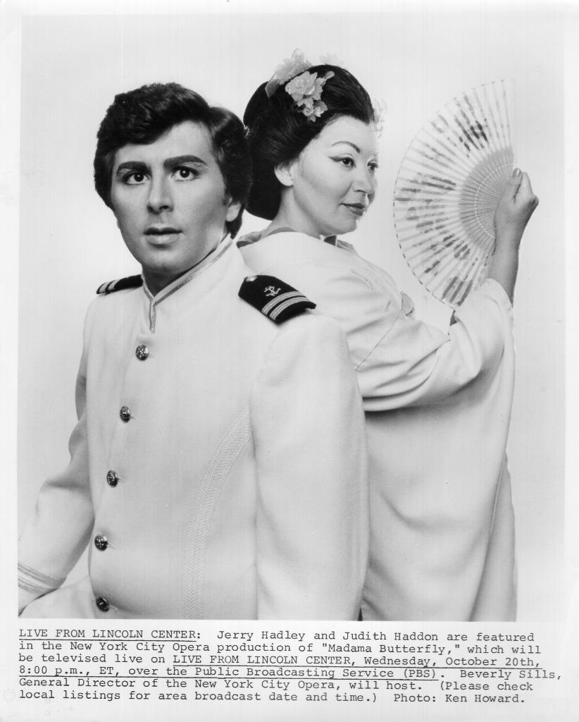 Jerry Hadley, Judith Haddon "Madam Butterfly" TV still photo | eBay