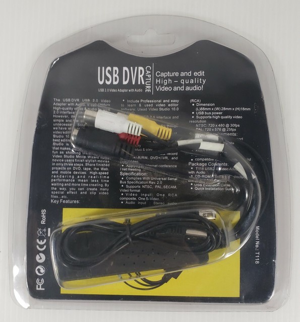 USB DVR Capture 2.0 Video Adapter With Audio Cspture and Edit High ...