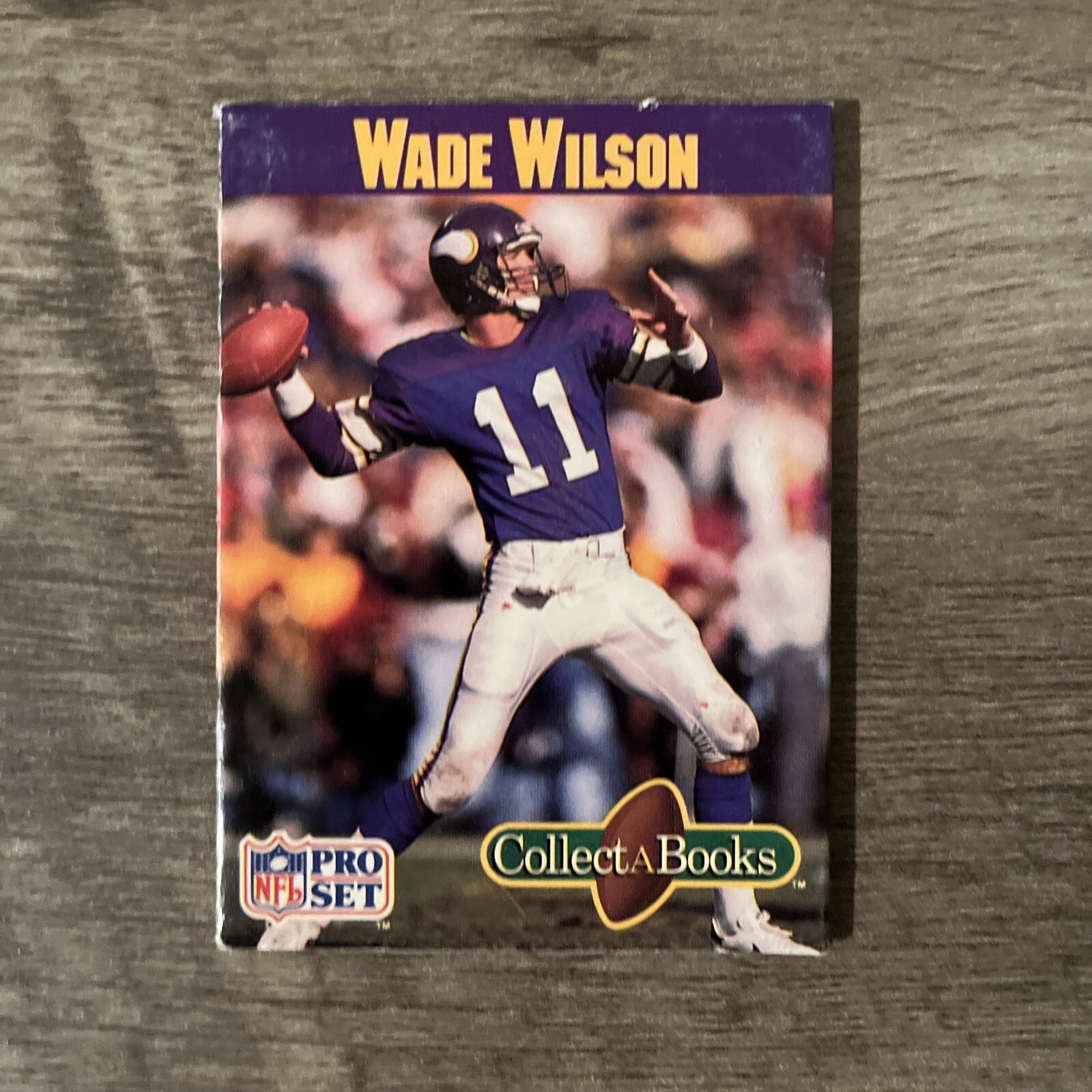 1990 Pro Set Collect-A-Books Wade Wilson #16 NFL Minnesota Vikings QB ...