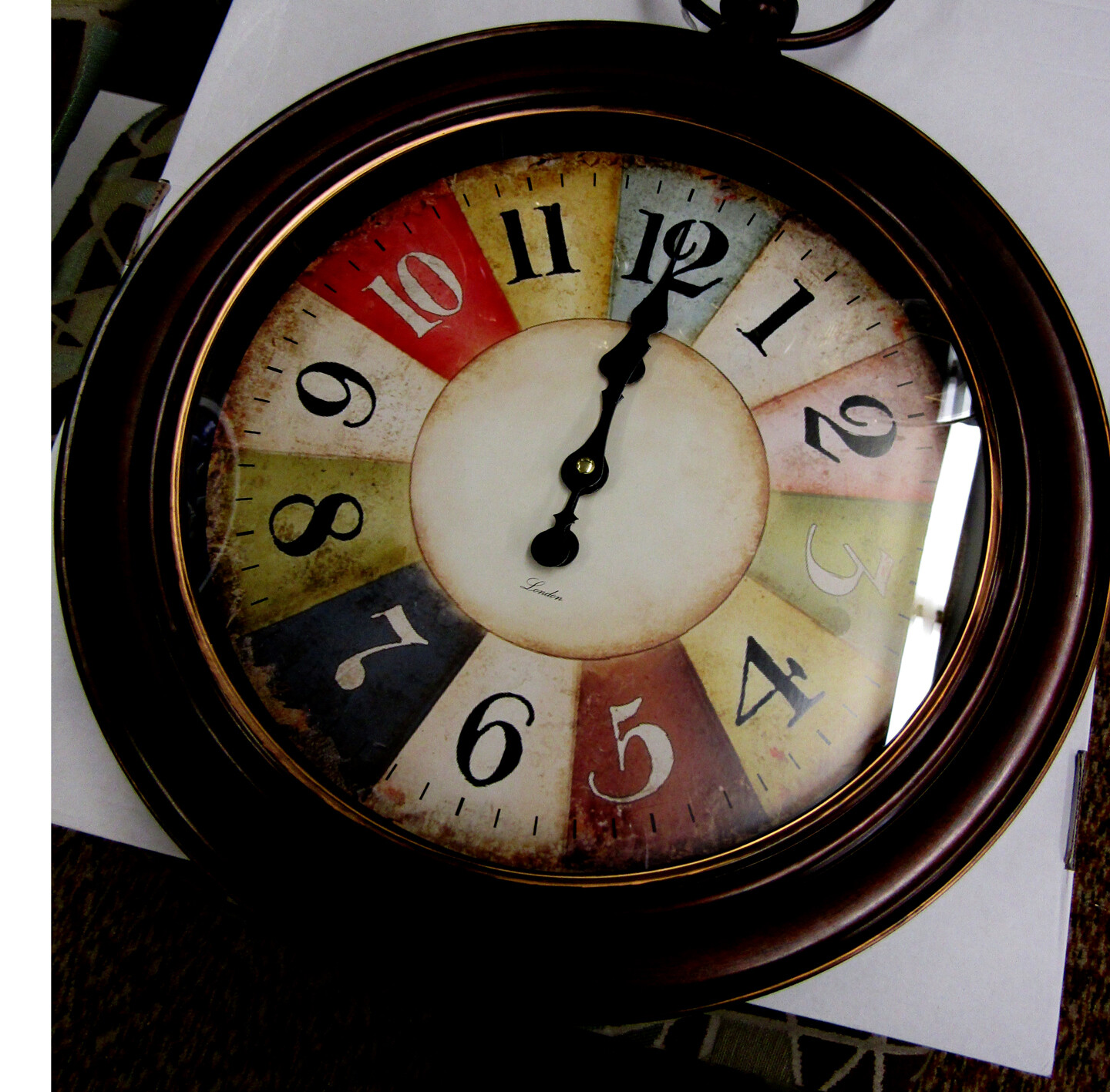 ANTIQUE BRONZE STOPWATCH STYLE WALL CLOCK 17" IN DIAMETER OTO48 | eBay