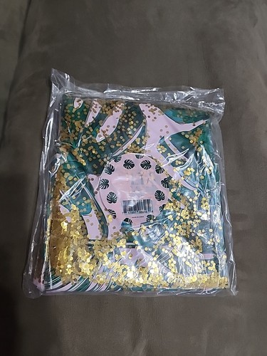 Ulta Beauty Pink Monstera Gold Glitter Pool Float | eBay