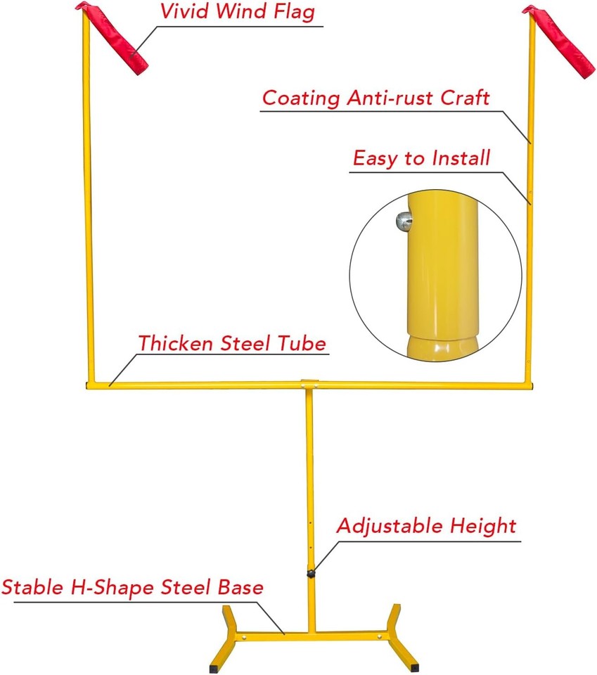 Football Goal Post Adjustable Height Field Goal Post with Football ...