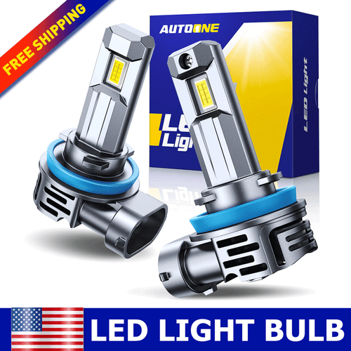2PCS H11 LED Headlight Kit Low Beam Bulb Super Bright 6500K White ...