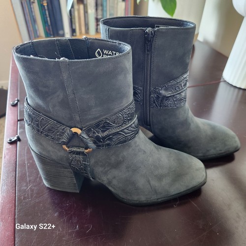 NEW VIONIC Carnelia Ankle Boot Water Repellent Block Heel 7 Black ...