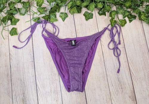 Triangl Women's Purple Metallic Shiny String Bikini Bottom Size XS | eBay