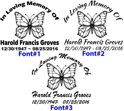 In Loving Memory - Butterfly Wings Hearts Sticker Decal Personalized | eBay