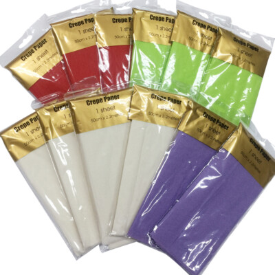 Crepe Paper 12 Sheet Bulk Mix Pack Gift Wrapping Textured Tissue Box ...