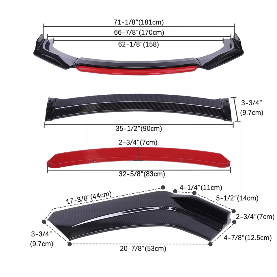 For Toyota Celica Front Bumper Lip Spoiler Splitter Lower Body Kit ...